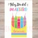Spanish Teacher's Day Greeting Card Printable With Crayons, Instant ...