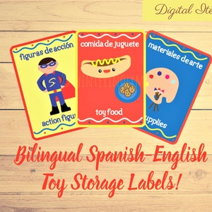 Bilingual Spanish-english Toy Storage Labels Printable for Kids ...