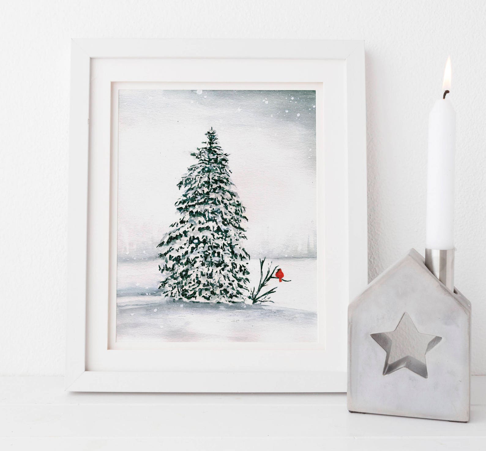 Winter Watercolor Winter Wonderland Winter Painting - Etsy