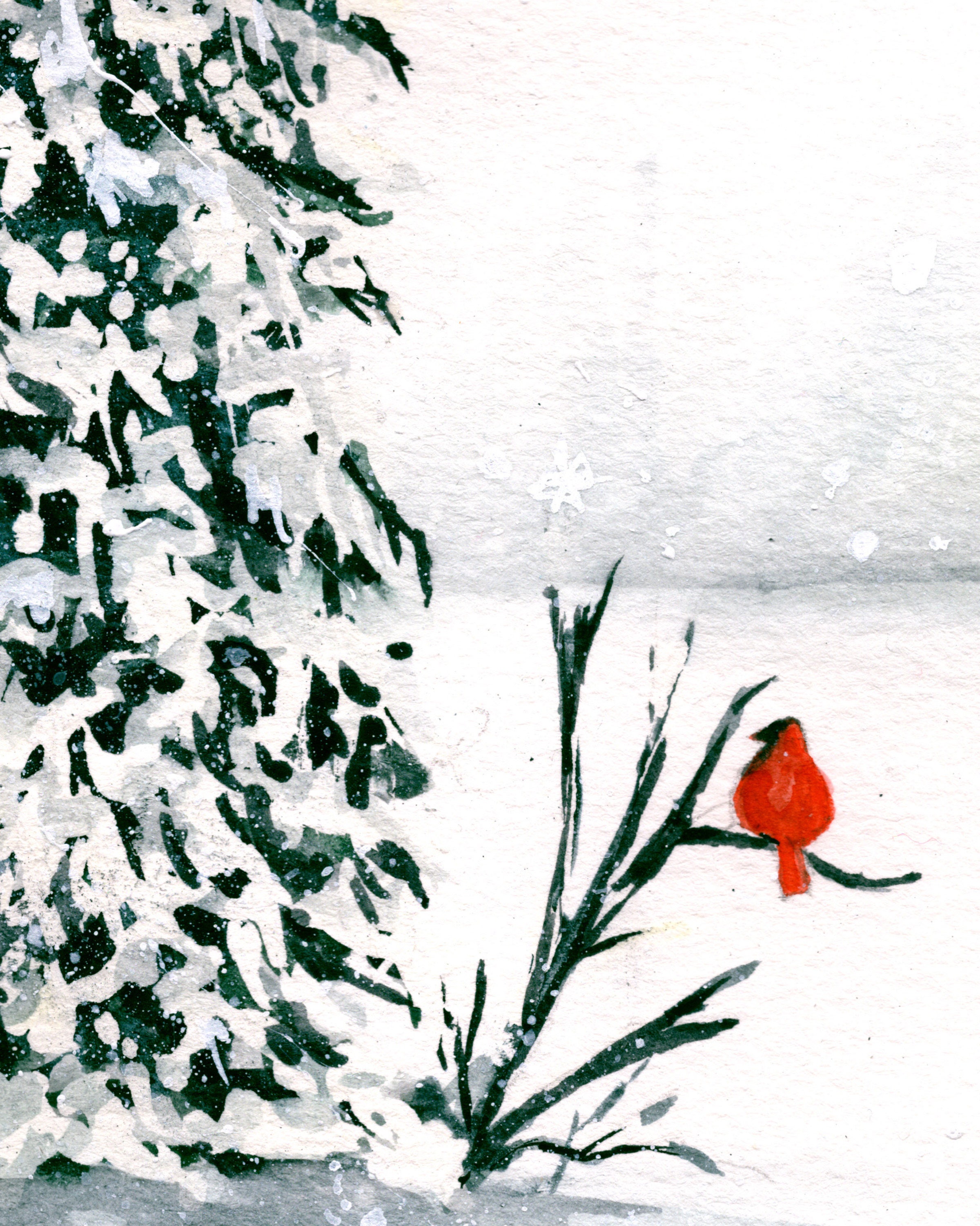 Winter Watercolor Winter Wonderland Winter Painting - Etsy