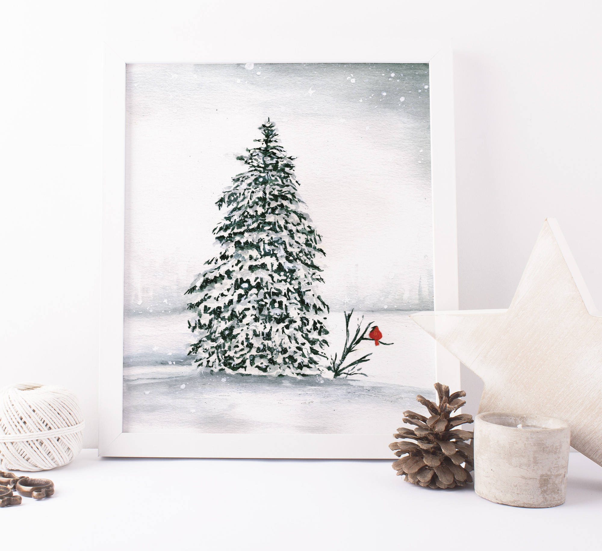 Winter Watercolor Winter Wonderland Winter Painting - Etsy