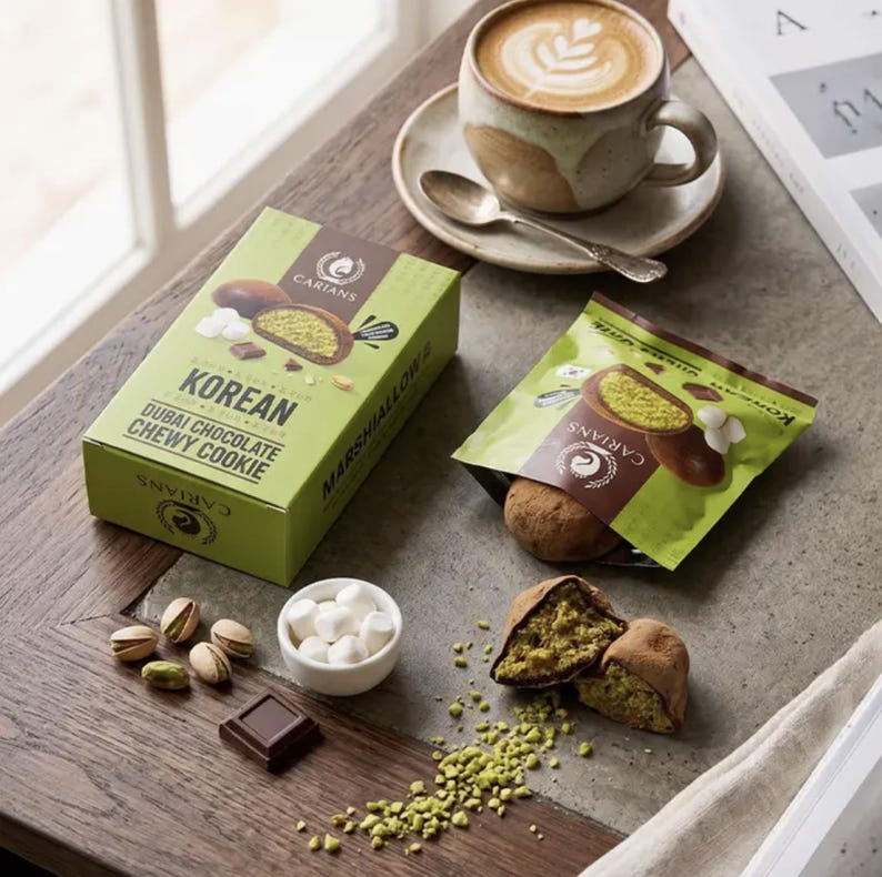 Viral Korean Chewy Dubai Chocolate Cookie - Etsy