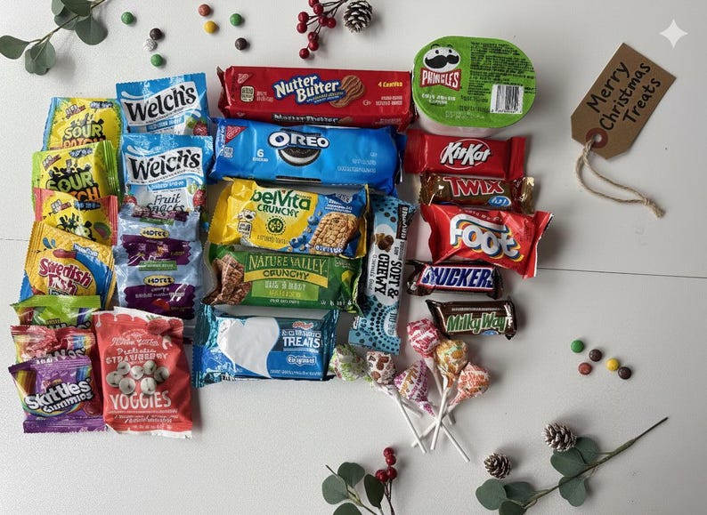 Merry Christmas Snack Box Gift - Holiday Party Favors (30 Pack) - Etsy