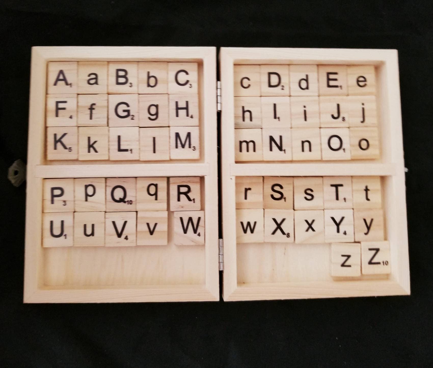 Montessori Early Literacy Wood Letter Sensory Box Matching Upper and ...