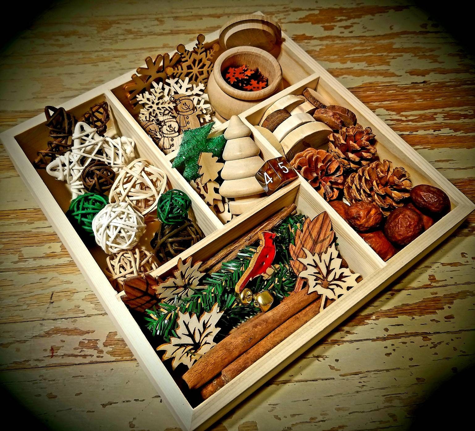 Winter Loose Parts w/ Wooden Pine & Circle Cutout to create - Etsy.de