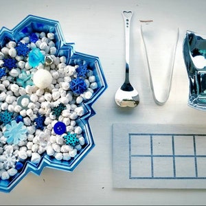 Winter Snowflake Sensory Bin Math Ten Frame Reggio Emilia Inspired ...