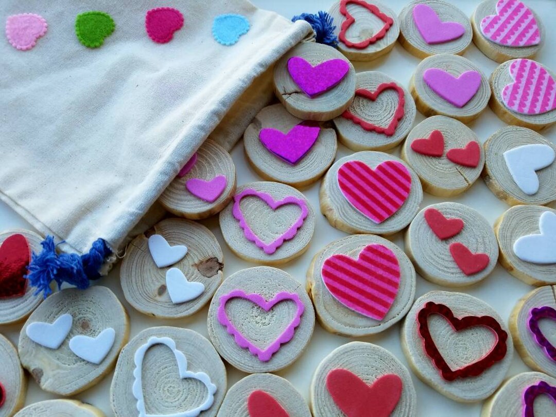 Valentine's Day Memory Match Game/ Waldorf Early Math Matching/ Make a ...