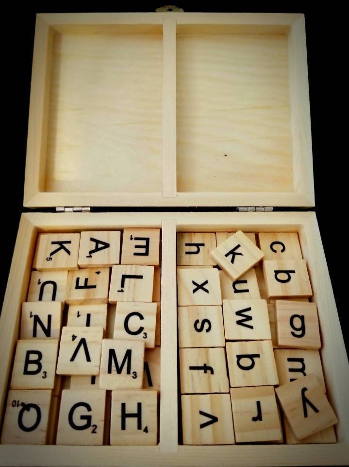Montessori Early Literacy Wood Letter Sensory Box Matching Upper and ...