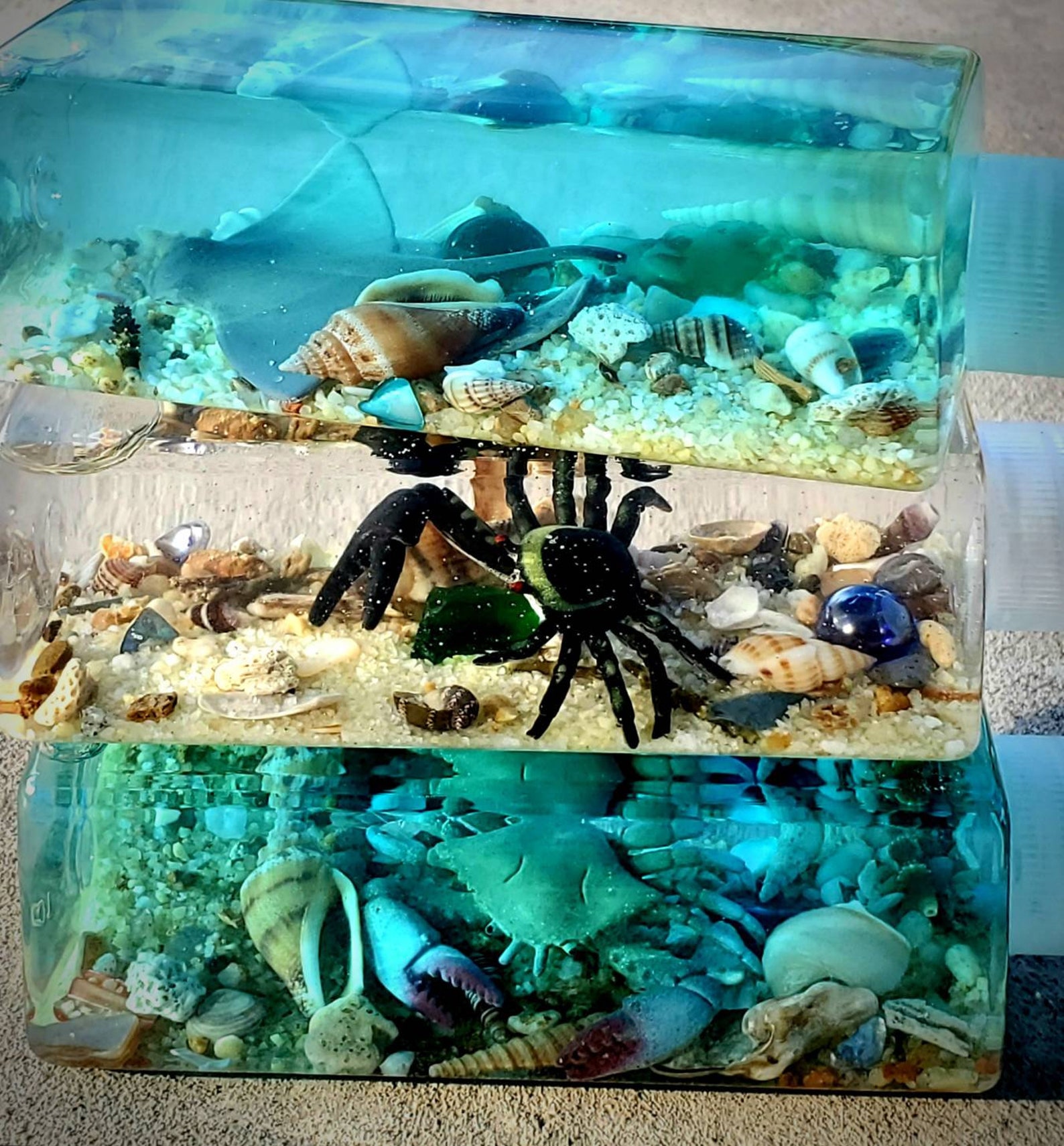 Square Ocean Sensory Bottle Under-the-sea Quiet Play Timeout | Etsy