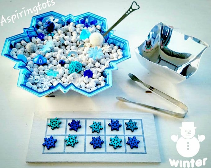 Winter Snowflake Sensory Bin Math Ten Frame Reggio Emilia Inspired ...