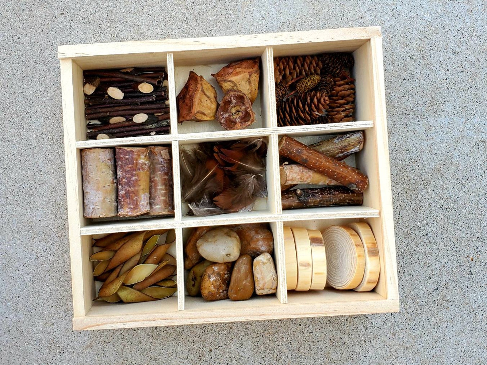 Reggio Inspired Nature Loose Parts Tray 1/ Waldorf Natural Toy ...