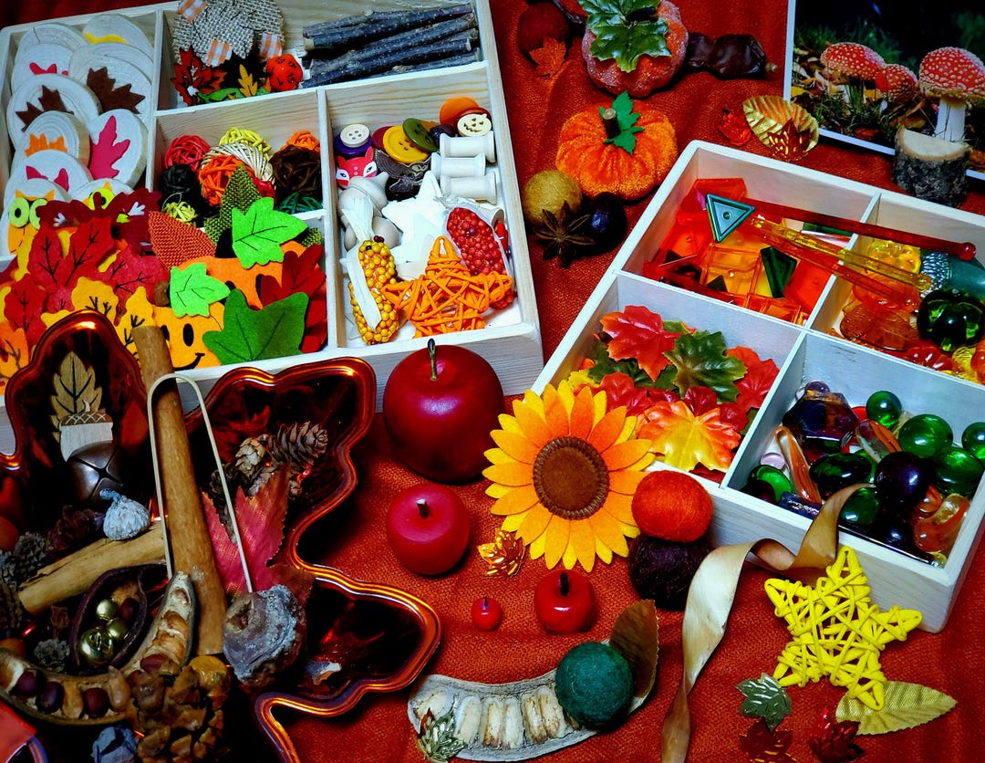 Fall Reggio Emilia Inspired Loose Parts Light Table Toy Sensory Bin ...