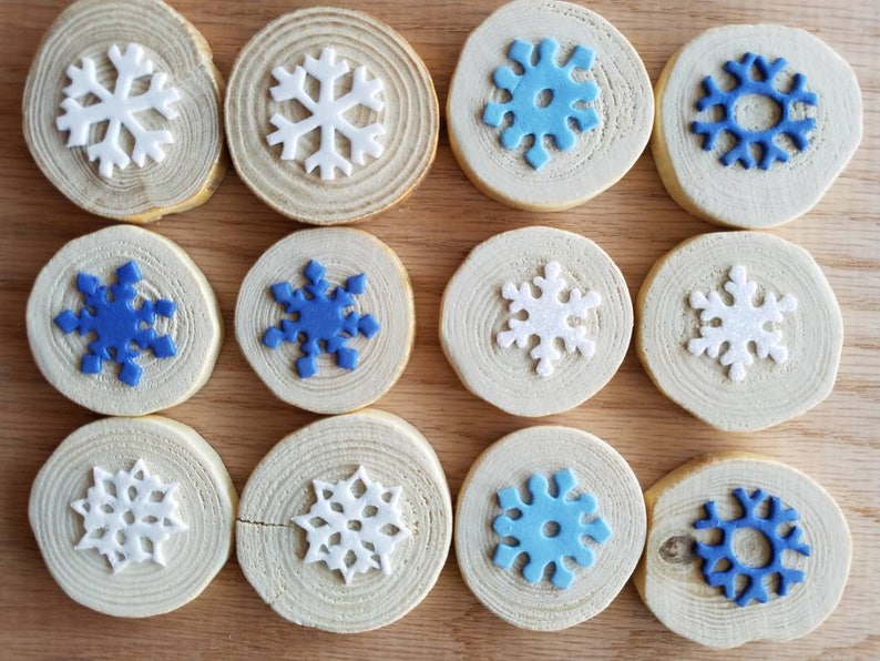 Snowflake Memory Matching Holiday Match up Montessori Waldorf ...