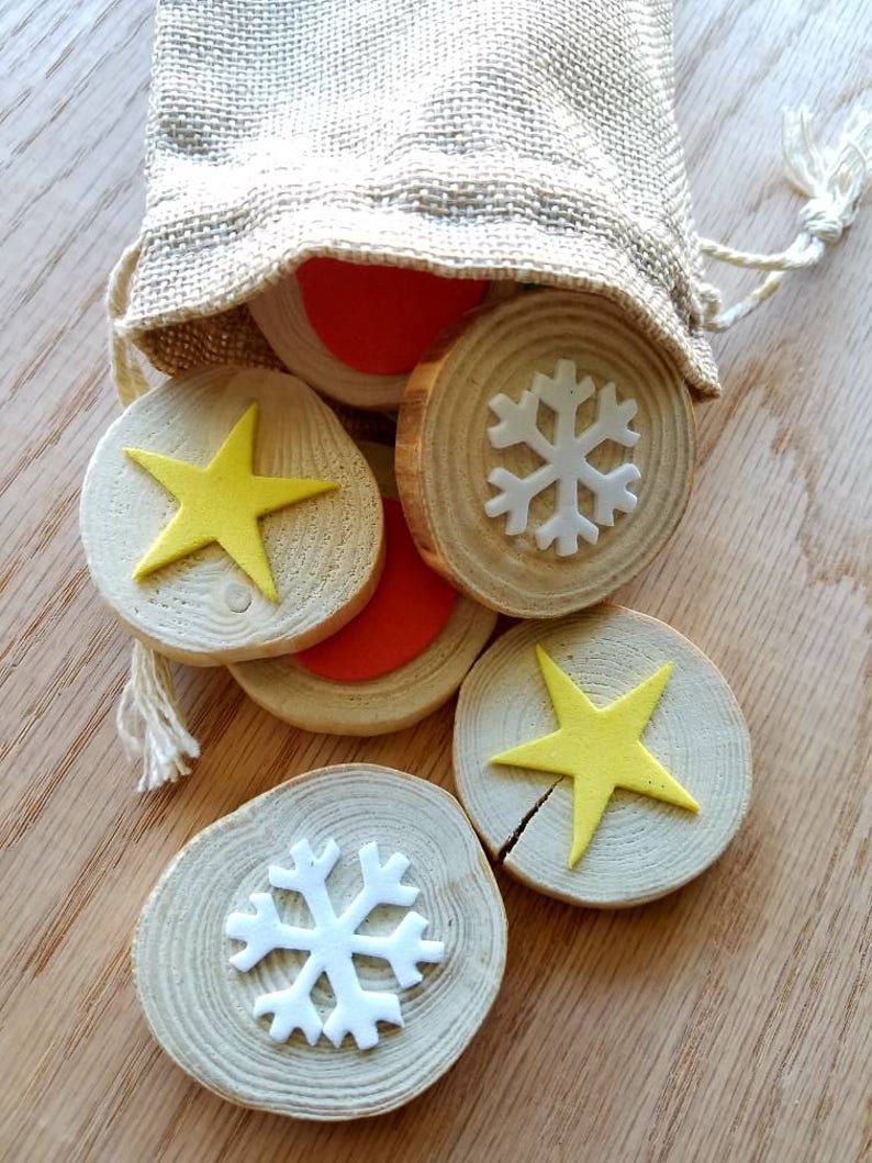 Snowflake Memory Matching Holiday Match up Montessori Waldorf ...