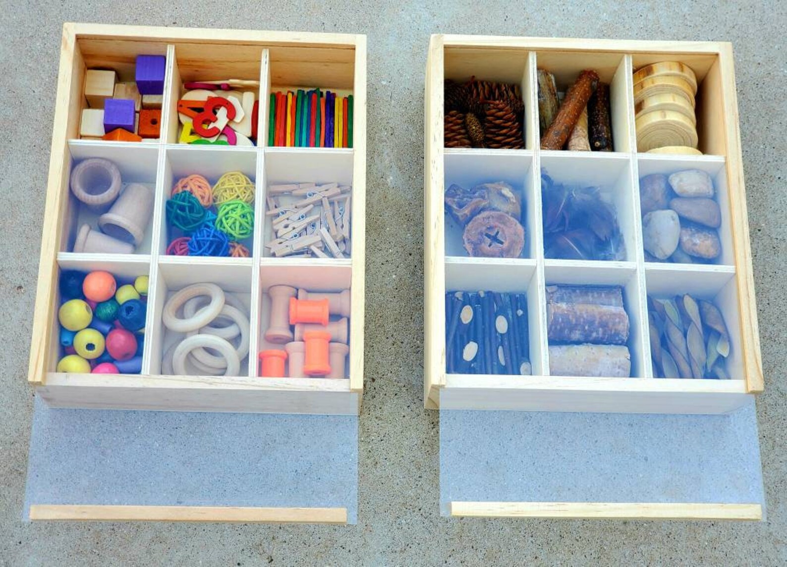 Reggio Inspired Nature Loose Parts Tray 1/ Waldorf Natural Toy ...