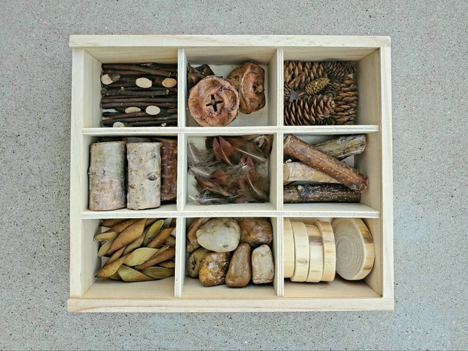 Reggio Inspired Nature Loose Parts Tray 1/ Waldorf Natural Toy ...