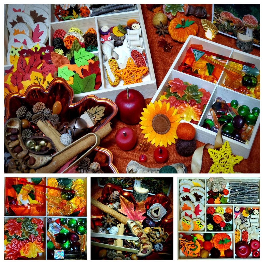 Fall Reggio Emilia Inspired Loose Parts Light Table Toy Sensory Bin ...