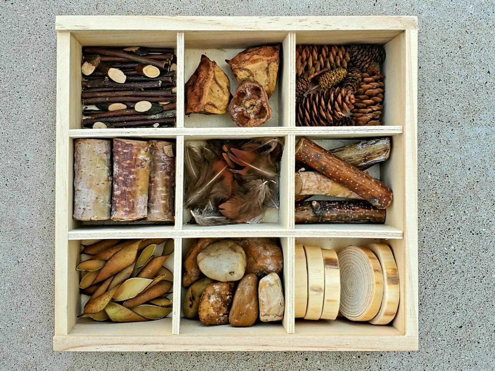 Reggio Inspired Nature Loose Parts Tray 1/ Waldorf Natural Toy ...