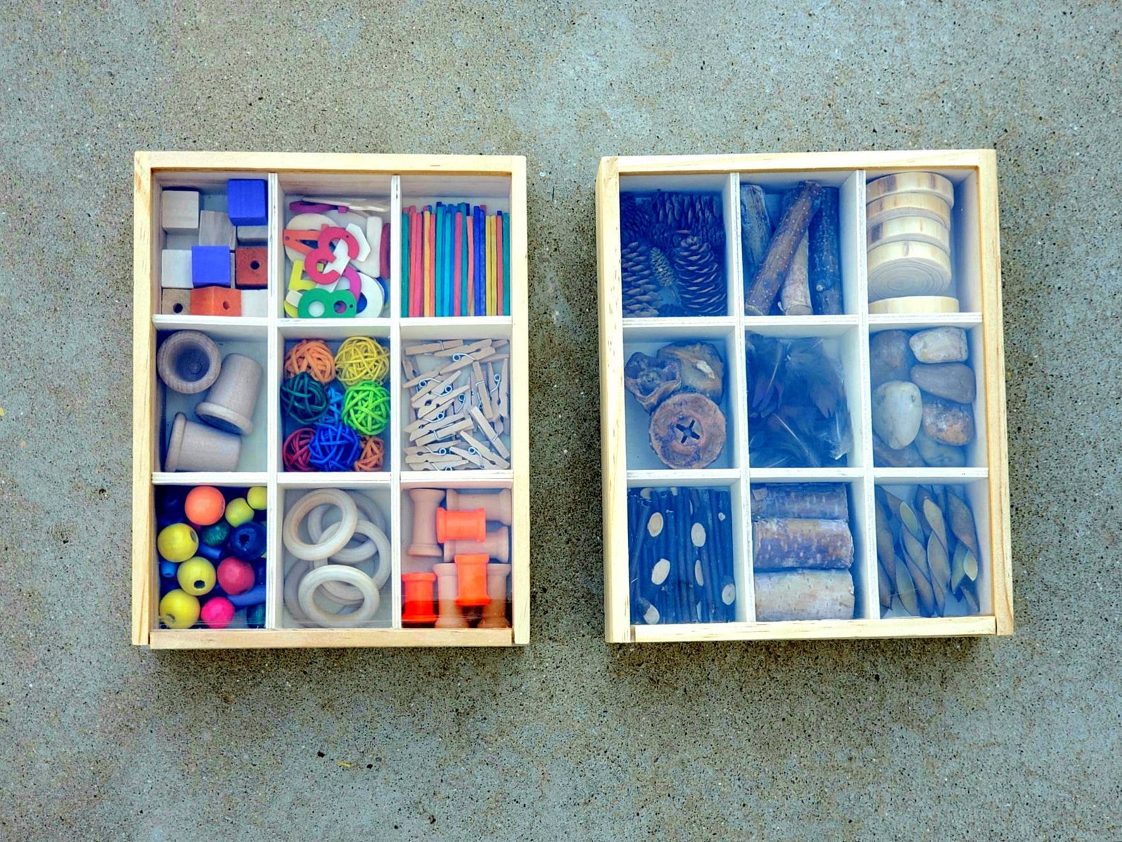Reggio Inspired Nature Loose Parts Tray 1/ Waldorf Natural Toy ...
