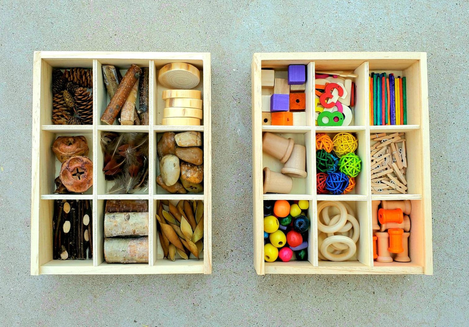 Reggio Inspired Nature Loose Parts Tray 1/ Waldorf Natural Toy ...