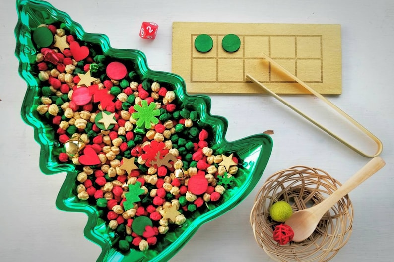 Christmas Sensory Bin Reggio Emilia inspired Holiday Loose | Etsy