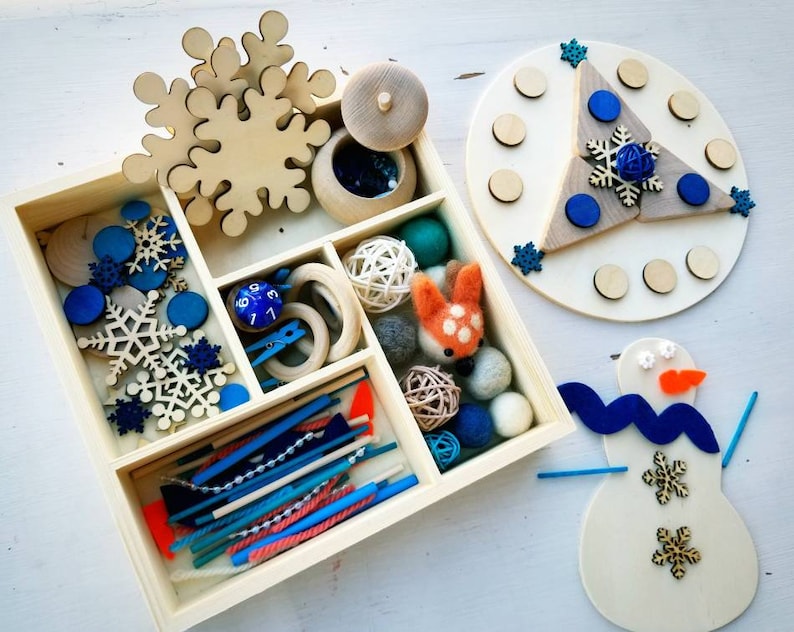 Winter Snowman Loose Parts/ Transient Art Winter Nature Table Tinker ...