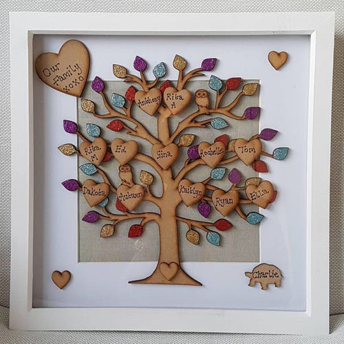 Large Family Tree. Handmade Family Tree Frame. Personalised - Etsy