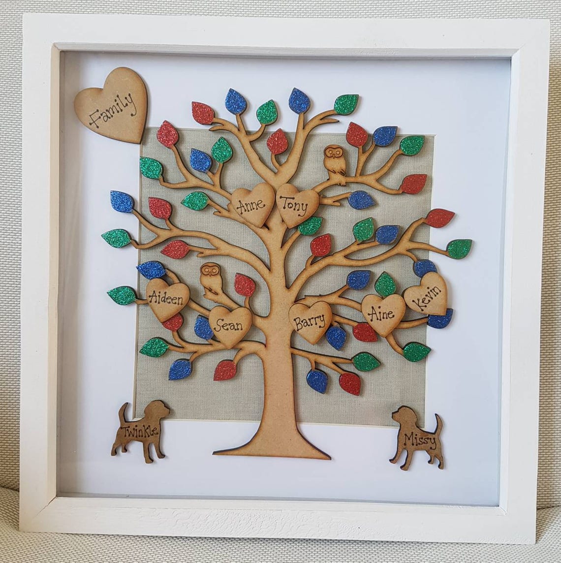 Large Family Tree Picture Box Frame Personalised up to 35 - Etsy