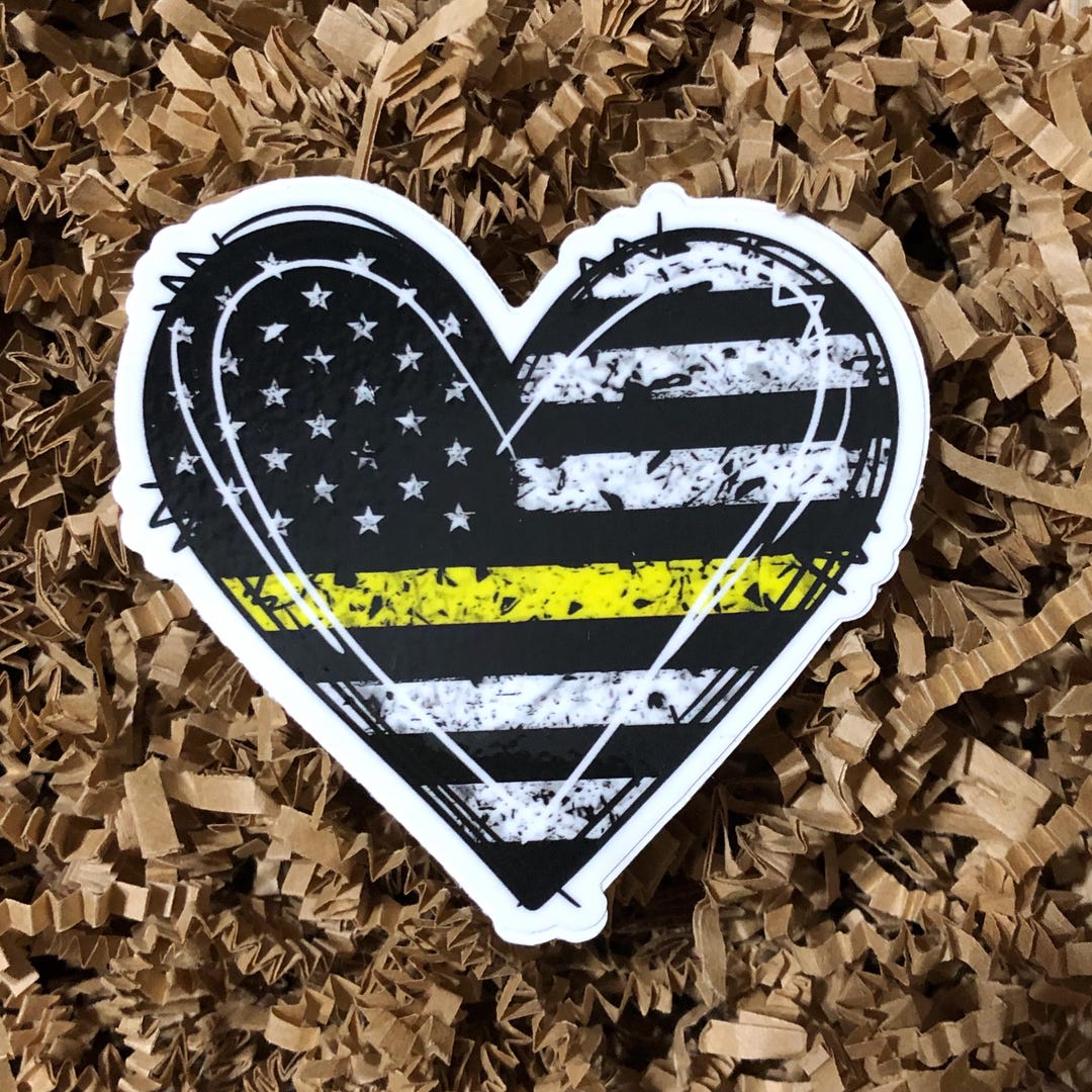 Thin Yellow Line Sticker, Waterproof Sticker, Waterbottle Sticker ...
