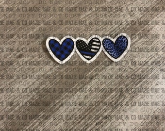 Thin Blue Line Heart Sticker - Etsy