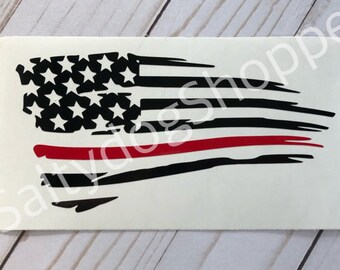 Thin Red Line Decal - Etsy