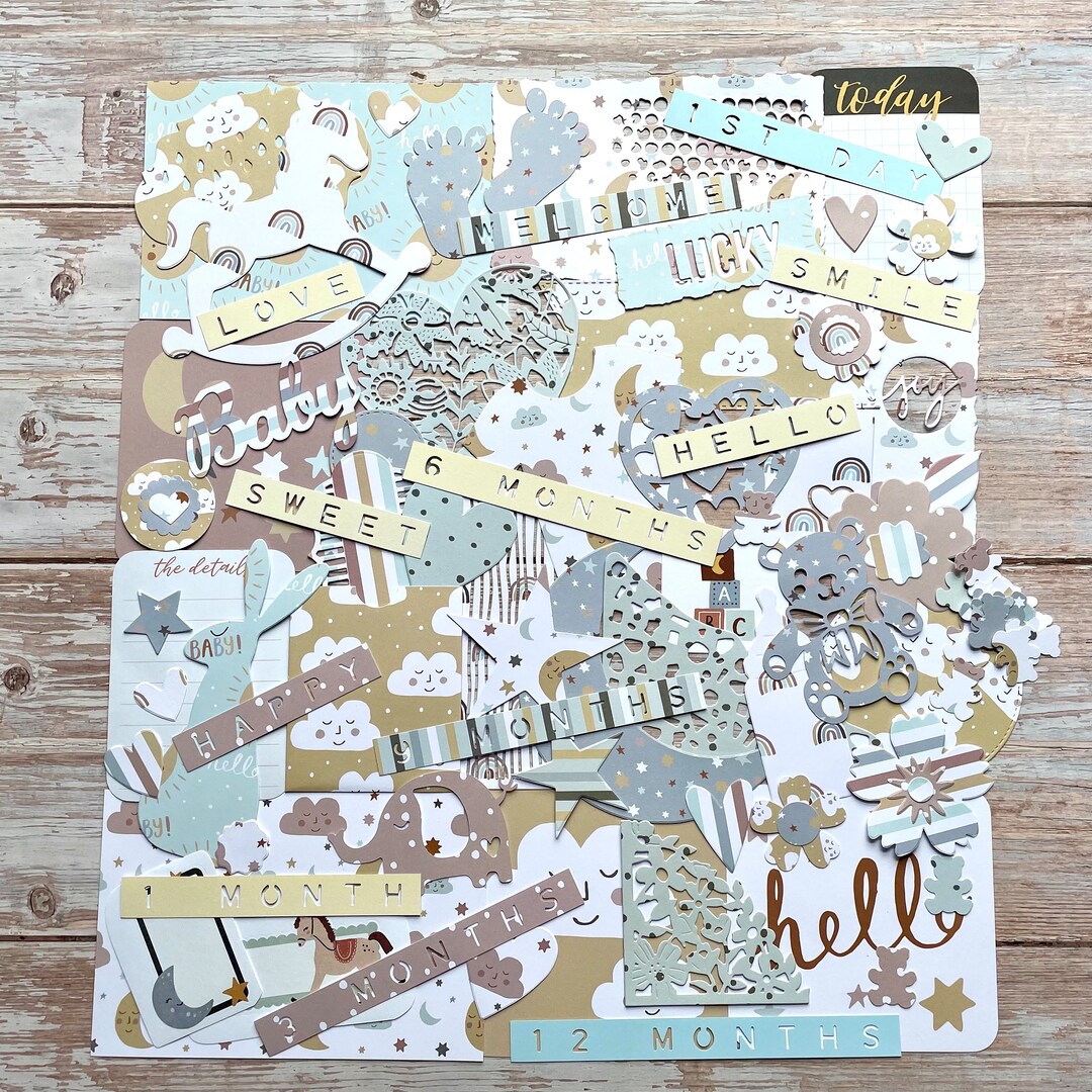Gender Neutral Baby Scrapbook Embellishments Baby Shower Junk - Etsy