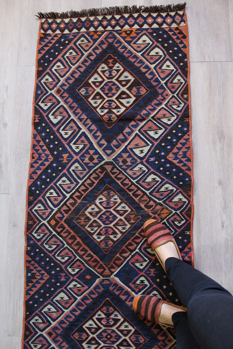 Around 70 Year Old Van Kilim Runner / Vintage, Authentic, Ethnic ...