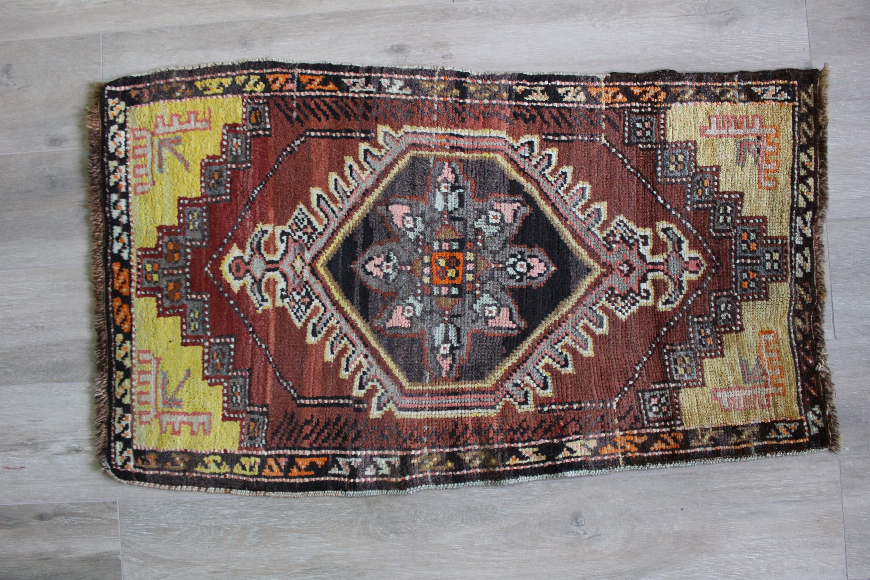 Around 60 Year Old Kars Pillow Carpet / Vintage, Authentic, Ethnic ...
