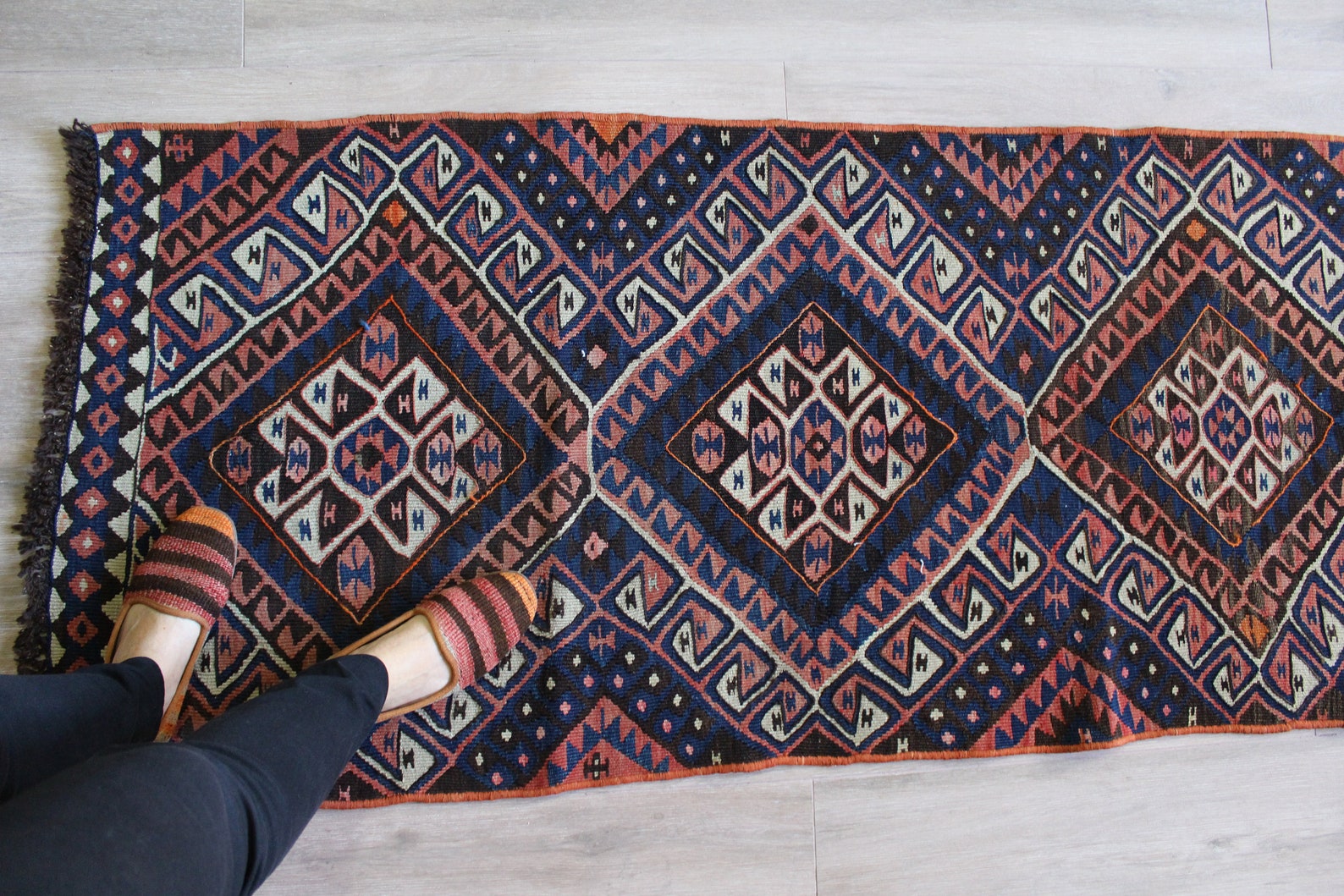 Around 70 Year Old Van Kilim Runner / Vintage, Authentic, Ethnic ...