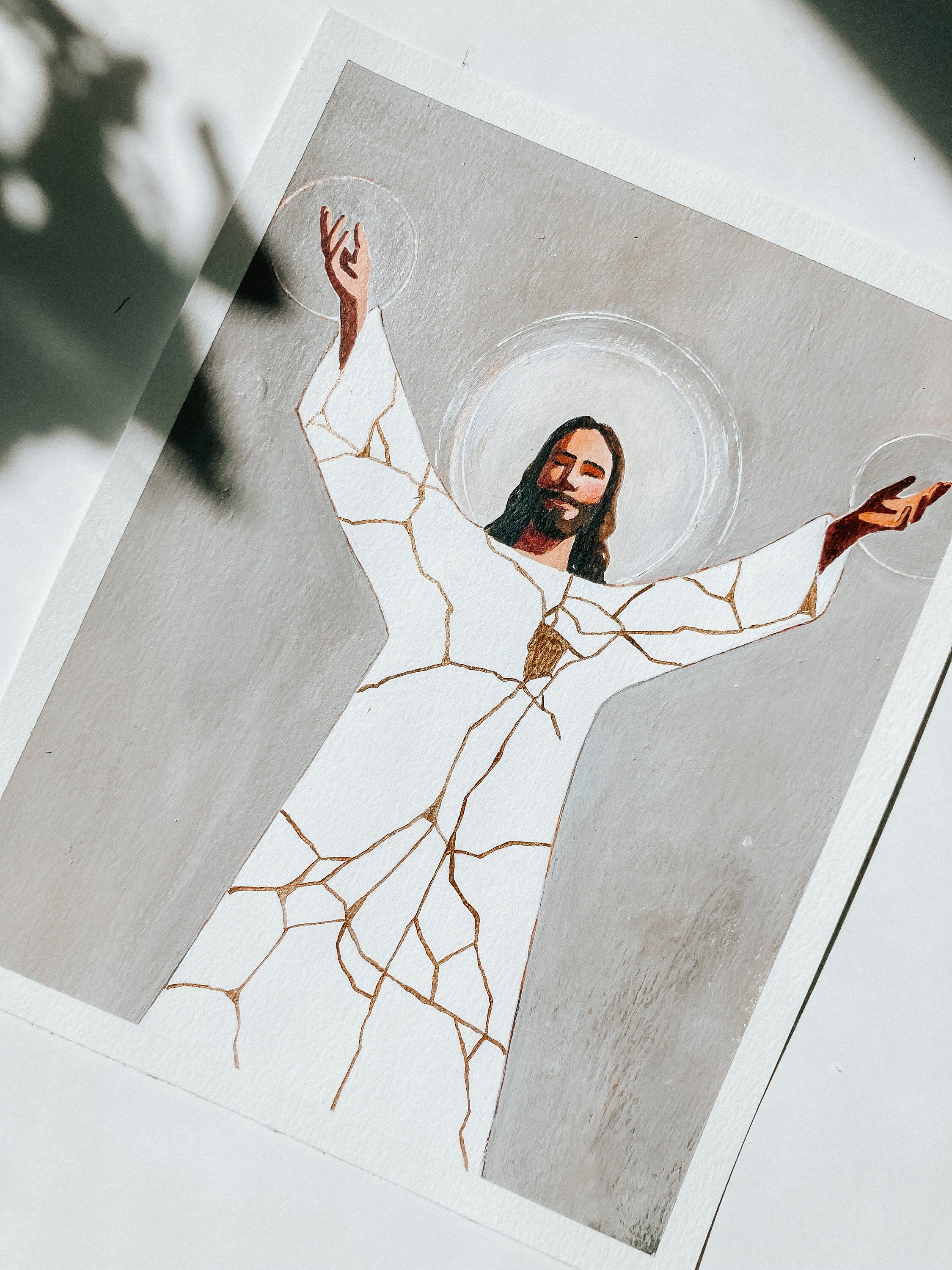 Broken for Us Kintsugi Christ Jesus Christ Wall Art Jesus - Etsy