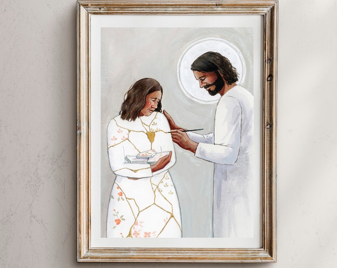 Kintsugi Heart Art Print Anatomical Botanical Heart Illustration - Etsy