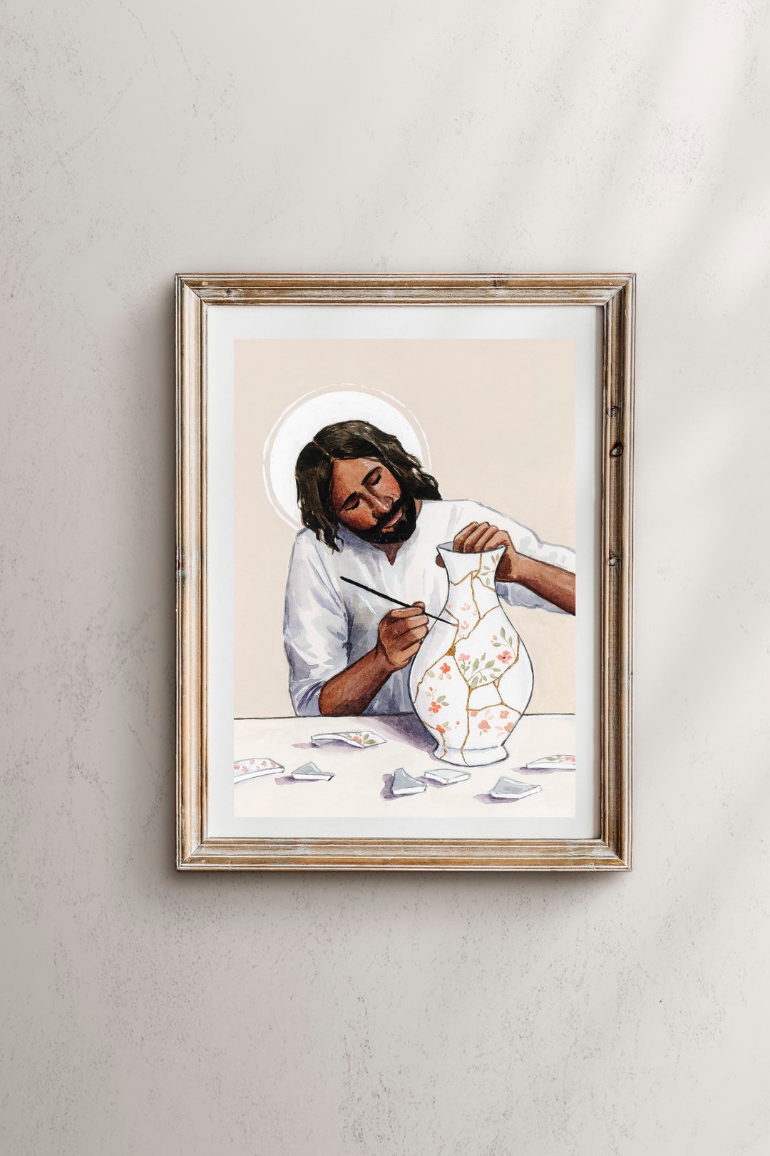 Kintsugi Christ Art Print: 'he Heals What is Broken' - Etsy