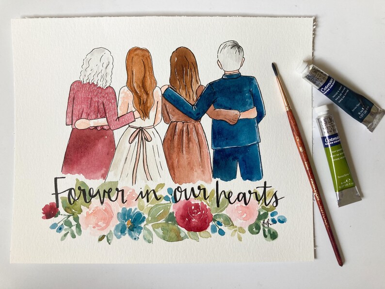 Mothers Day Portrait Back Silhouette Custom Portrait - Etsy