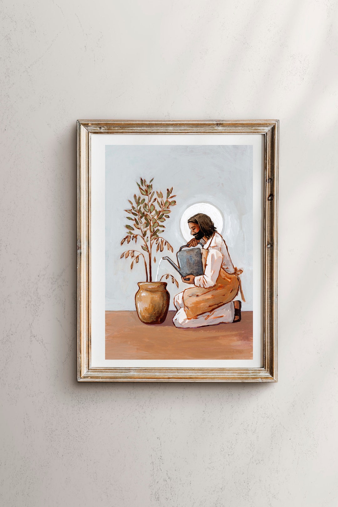 The Living Water, Christ Watering a Plant, Jesus Christ Art, Jesus ...