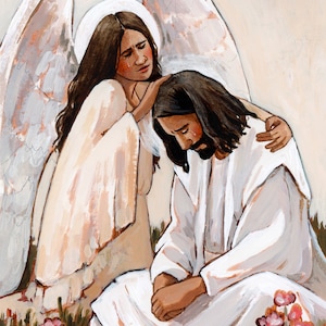 Angel Comforting Christ in Gethsemane, Garden of Gethsemane, Jesus ...