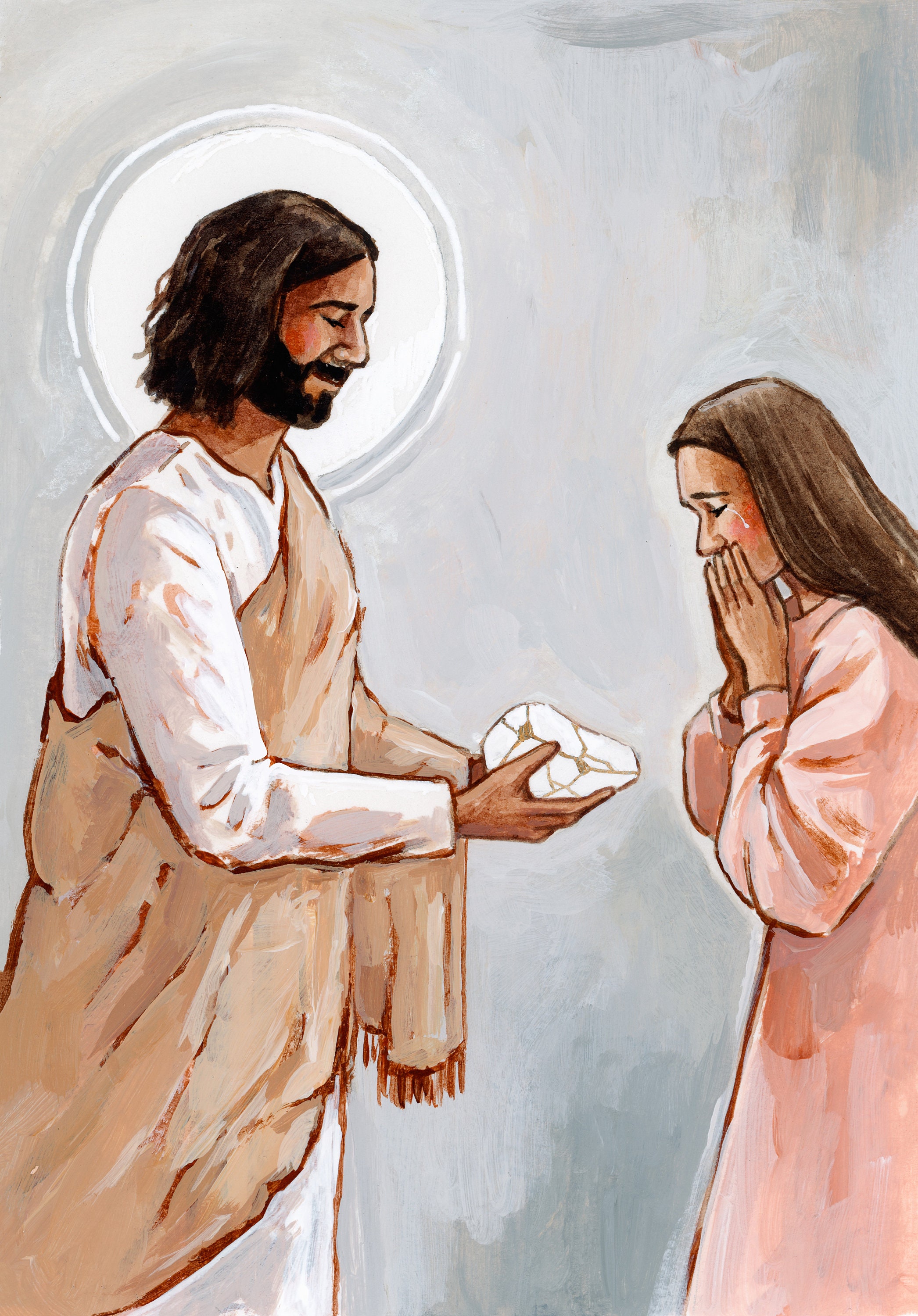 Only He Can Heal My Broken Heart, Kintsugi Christ, Jesus Christ Decor ...