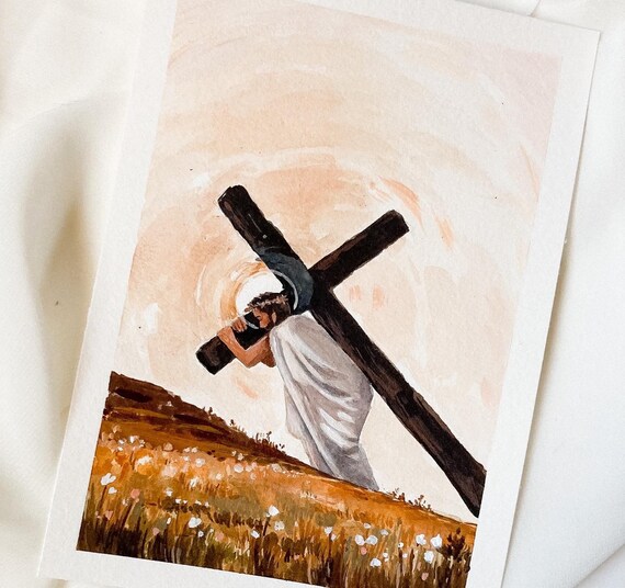 Jesus Carrying Cross Painting