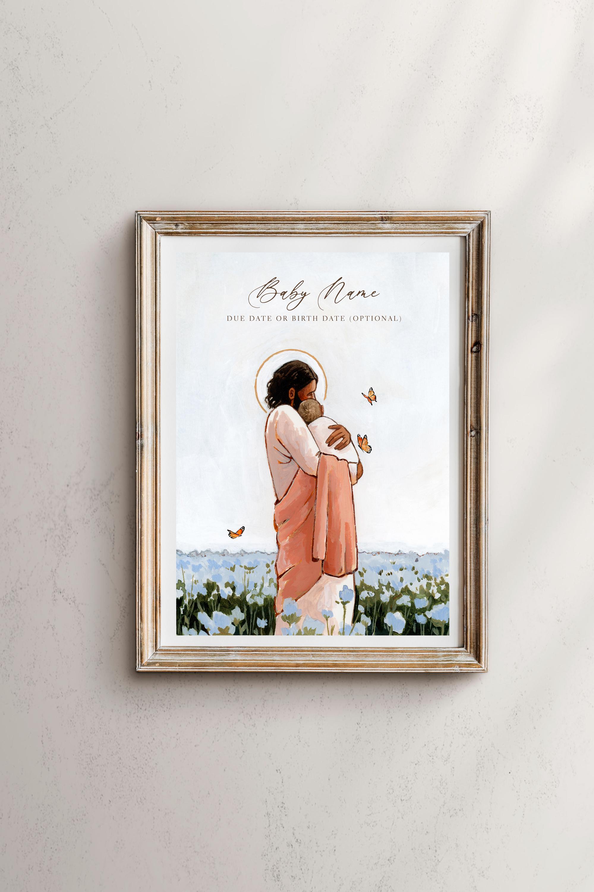 Customizable Among the Forget Me Nots Art Print: Child Loss Art, Jesus ...