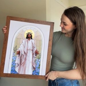 Beautiful Savior, Stained Glass Painting, Stained Glass Jesus, Jesus ...