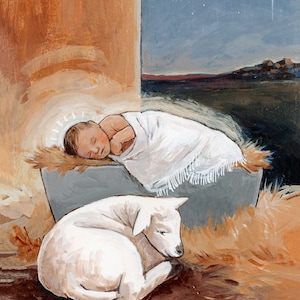 Sleep in Heavenly Peace, Christ's Birth, Baby Jesus Painting, Baby ...