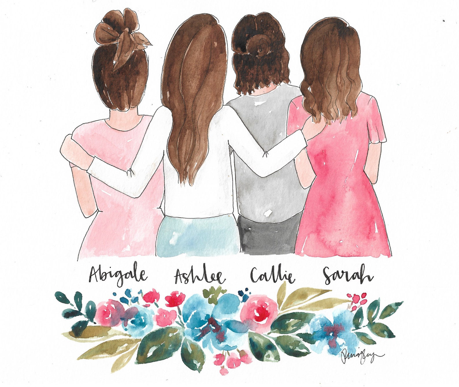 Mothers Day Portrait Back Silhouette Custom Portrait - Etsy