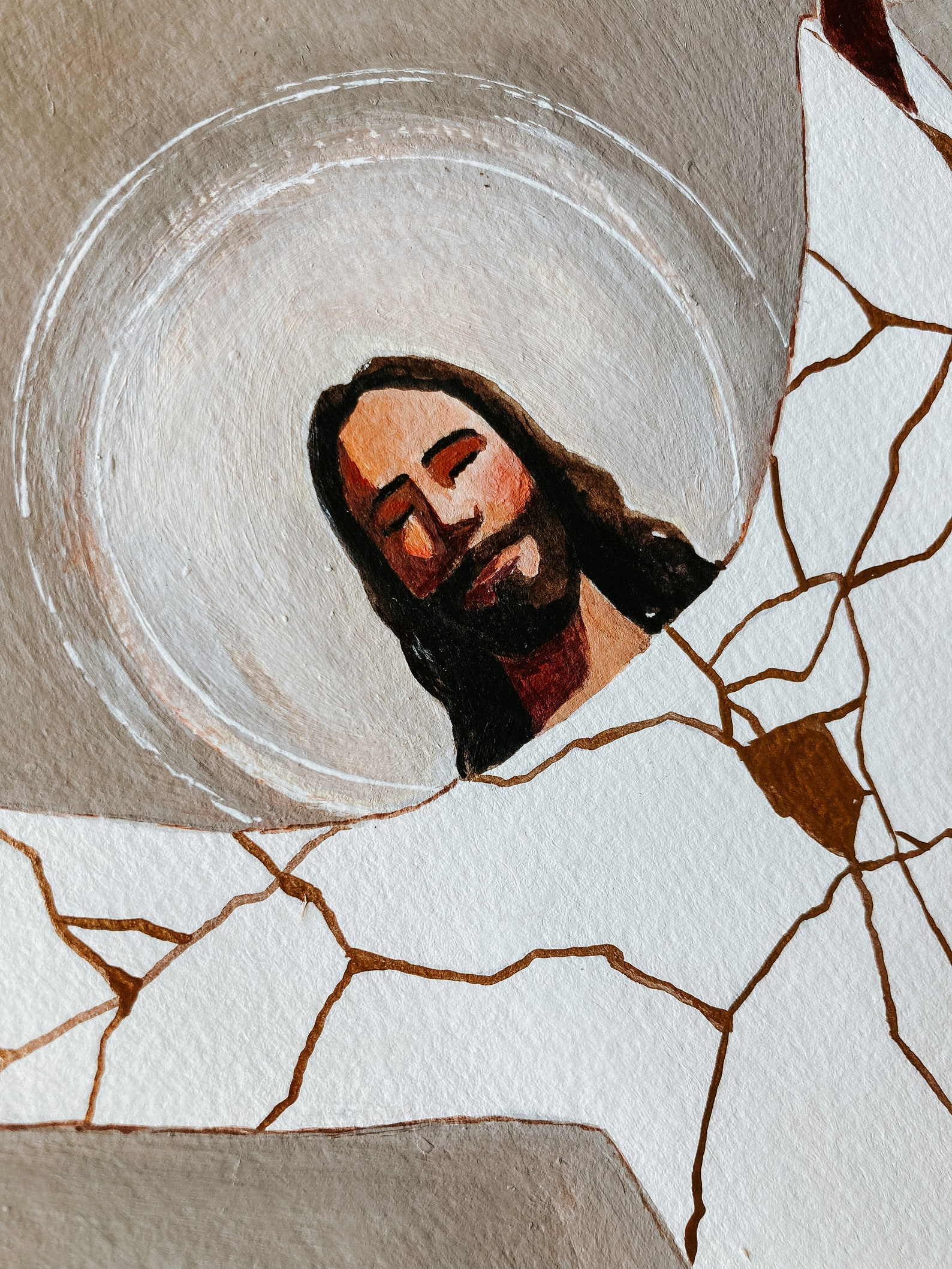 Broken for Us Kintsugi Christ Jesus Christ Wall Art Jesus - Etsy