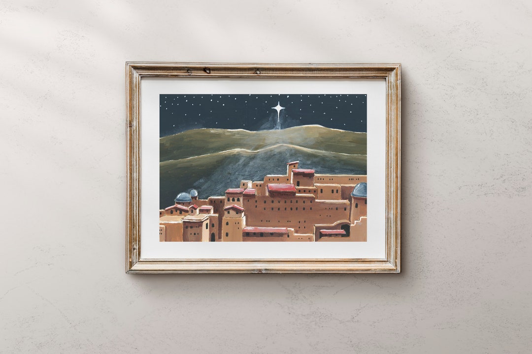 Bethlehem Christmas Art Print: Christian Holiday Decor - Etsy