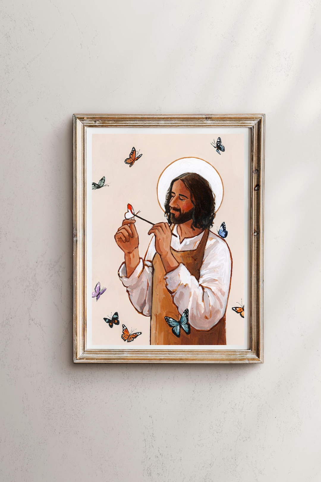 Christ With Butterflies Print: 'he Who Paints the Butterflies ...